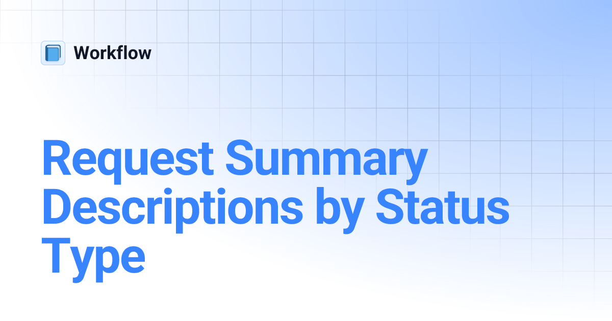 Request Summary Descriptions by Status Type | Workflow